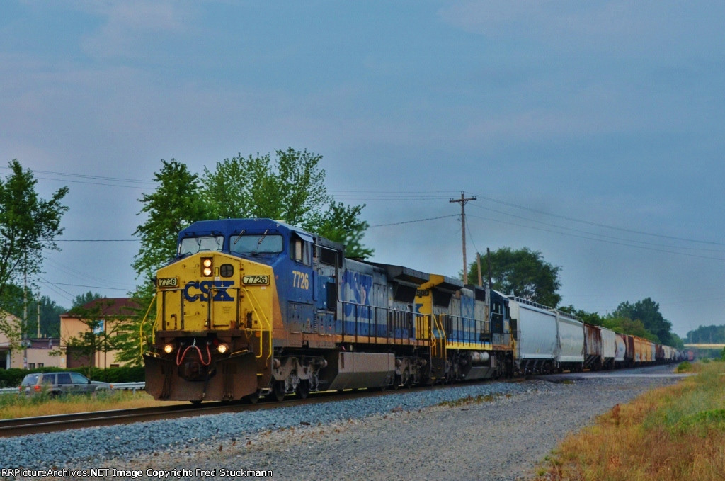 CSX 7726 at 7:30AM.